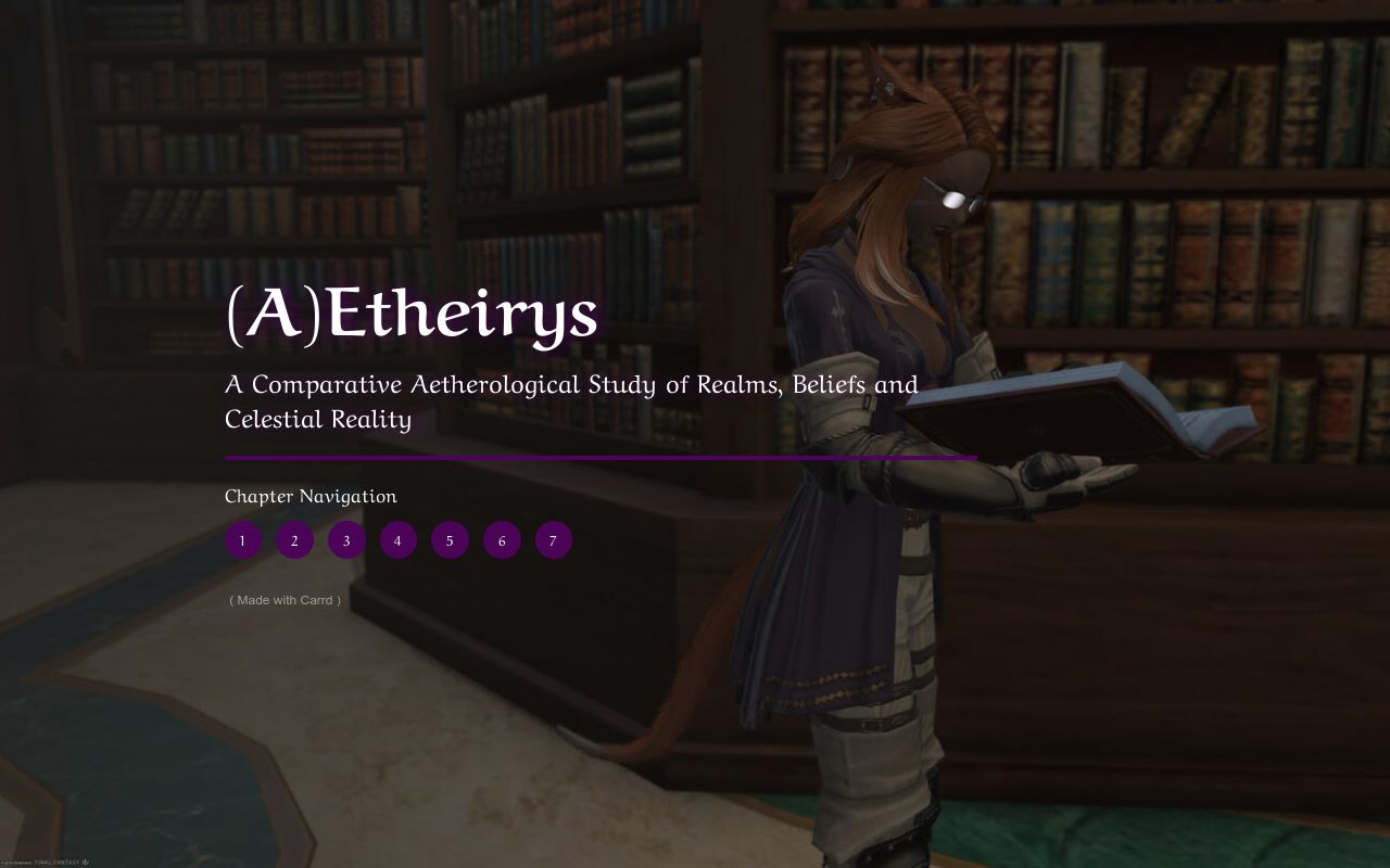 (A)Etheirys - a Comparative Aetherological Study of Realms, Beliefs and ...